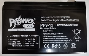POWERPLUS PP9-12 SEALED VALVE LEAD ACID BATTERY 12V 9AH